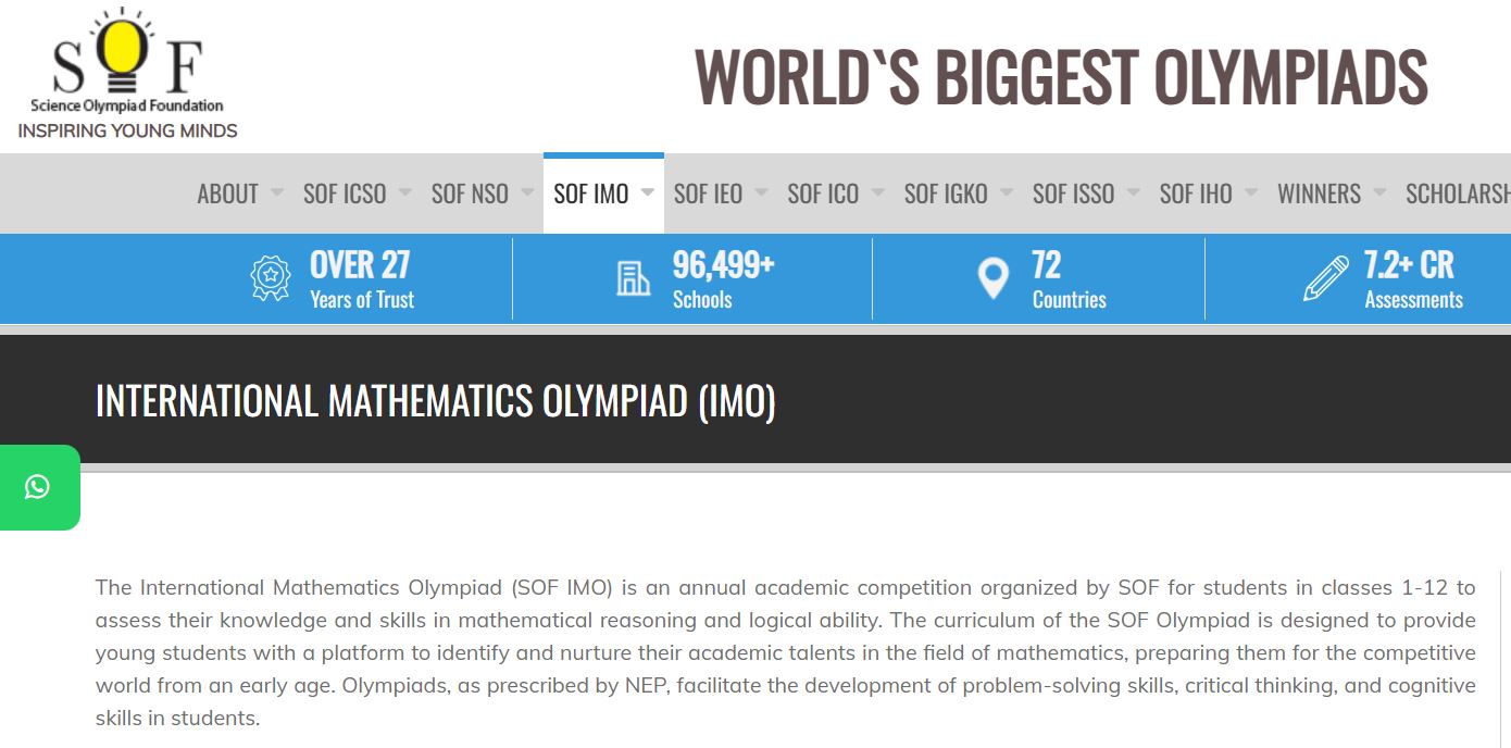 SOF International Mathematics Olympiad: Check Eligibility, Levels, Fee ...