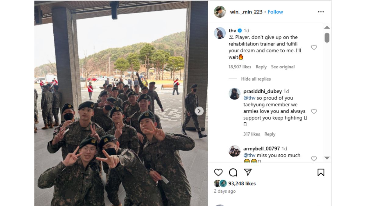 BTS V Has A Heartfelt Message For Fellow Soldier Who Credited Him For ...