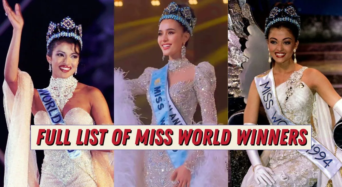 Miss World 2025 Full Winners List 1951 2025 6 Are From India