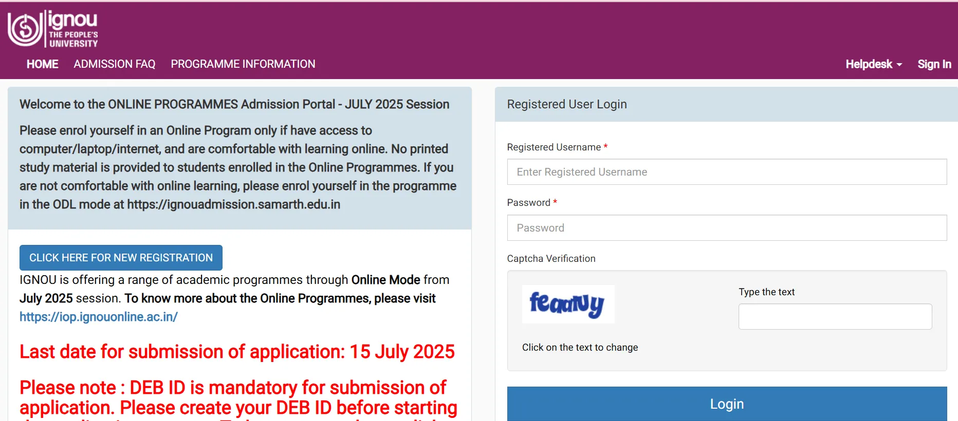 IGNOU ODL, Online Admissions 2025; Registration Begins For July Session ...