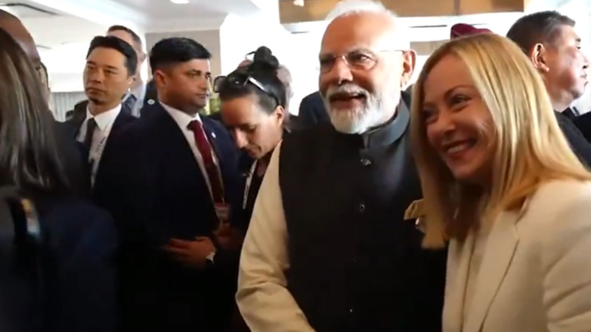 G7 Moment: PM Modi, Meloni Exchange Smiles And Handshake At Summit ...