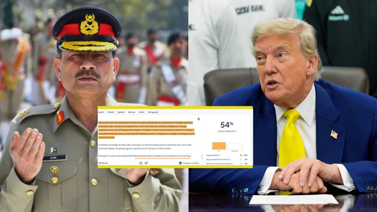 Trump Praises Pakistan's Role in 'Regional Peace'; Netizens Points Out 54% Of Speech Is AI-Generated