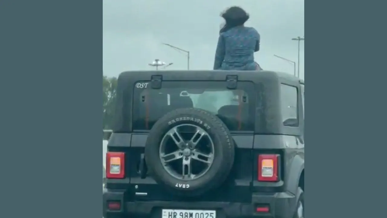 Woman Films Reel Sitting On Top Of Speeding Thar On Delhi-Jaipur ...