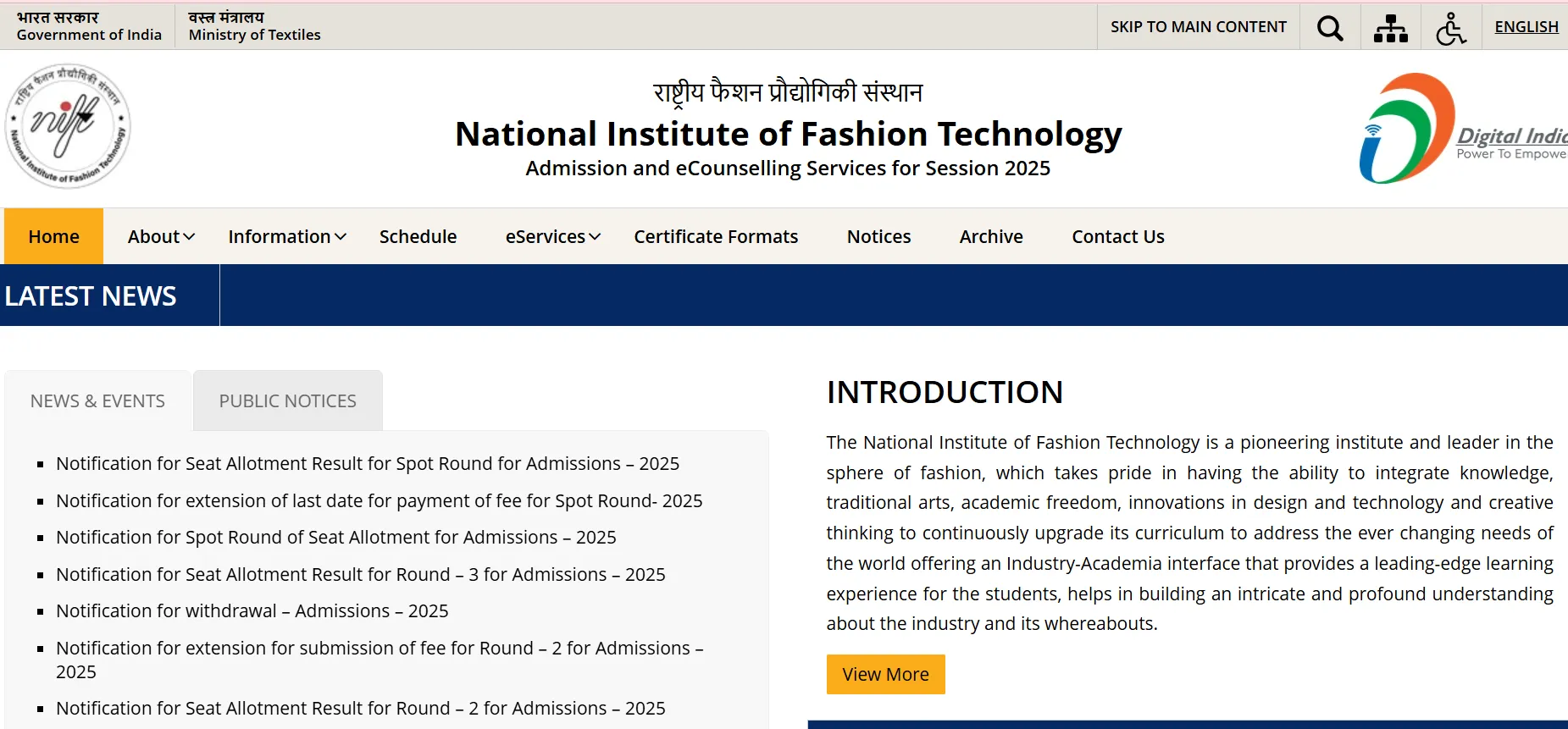 NIFT 2025 Spot Round Seat Allotment List Released At nift.admissions.nic.in, Here How To Check ...