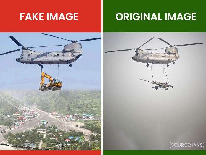 Fact Check: Viral Picture Claiming Chinook Helicopter Delivered JCB ...