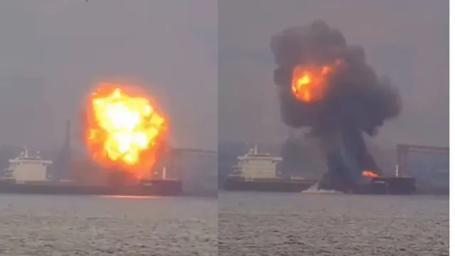 Baltimore Cargo Ship Explosion: Viral Video Shows Liberian-Flagged ...