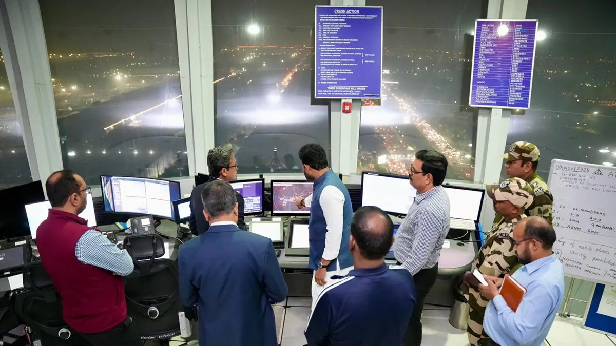 Civil Aviation Minister Ram Mohan Naidu Visits ATC Tower At Delhi ...