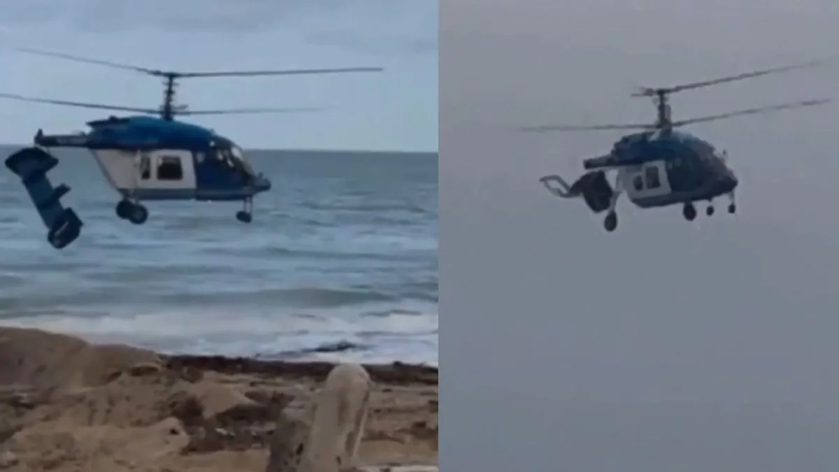 Horror Footage Shows Russian Helicopter Catch Fire Mid-Air; Emergency ...