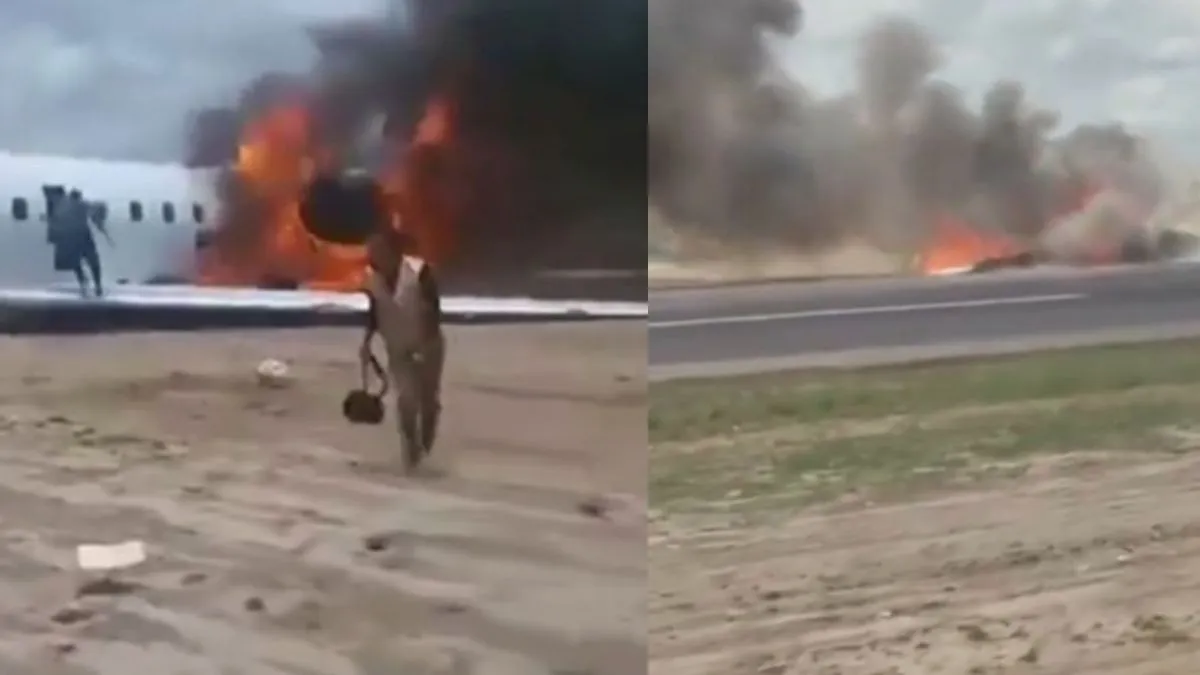 Chartered Plane Crashes In Congo: Shocking Footage Reveals Runway Fire ...