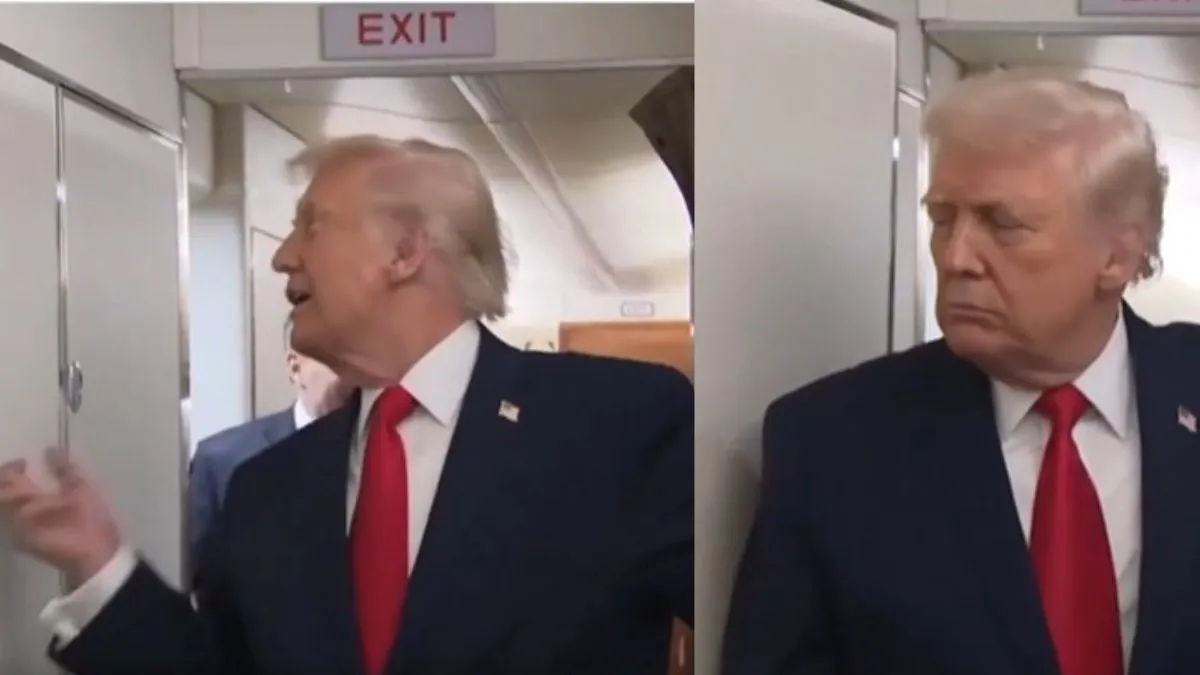 ‘Come On Out!’: Trump Struck By Aircraft Bathroom Door While Speaking ...