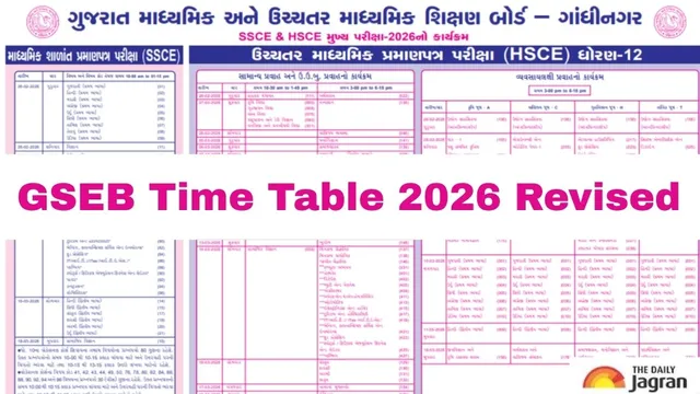 GSEB Time Table 2026 Revised: Download SSC, HSC Exam Schedule PDF At ...