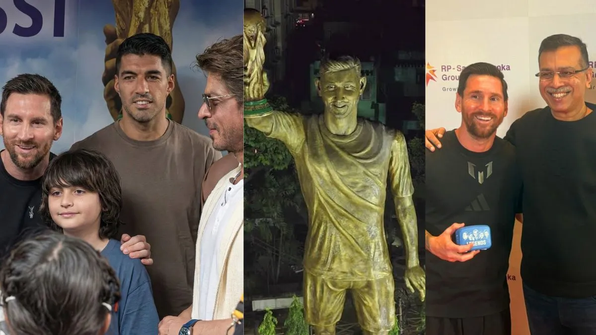 Lionel Messi Unveils His 70-Foot Statue In Kolkata, Meets Shah Rukh ...