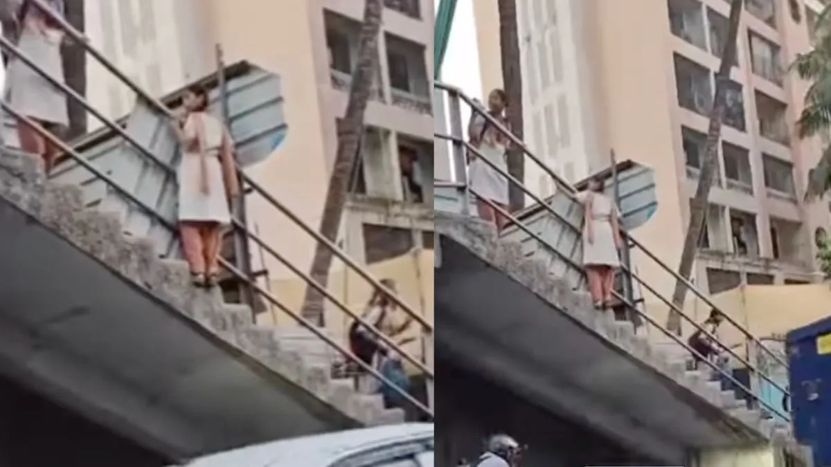 Mumbai: Schoolgirls Seen Crossing Closed, Unsafe Foot Over Bridge In ...