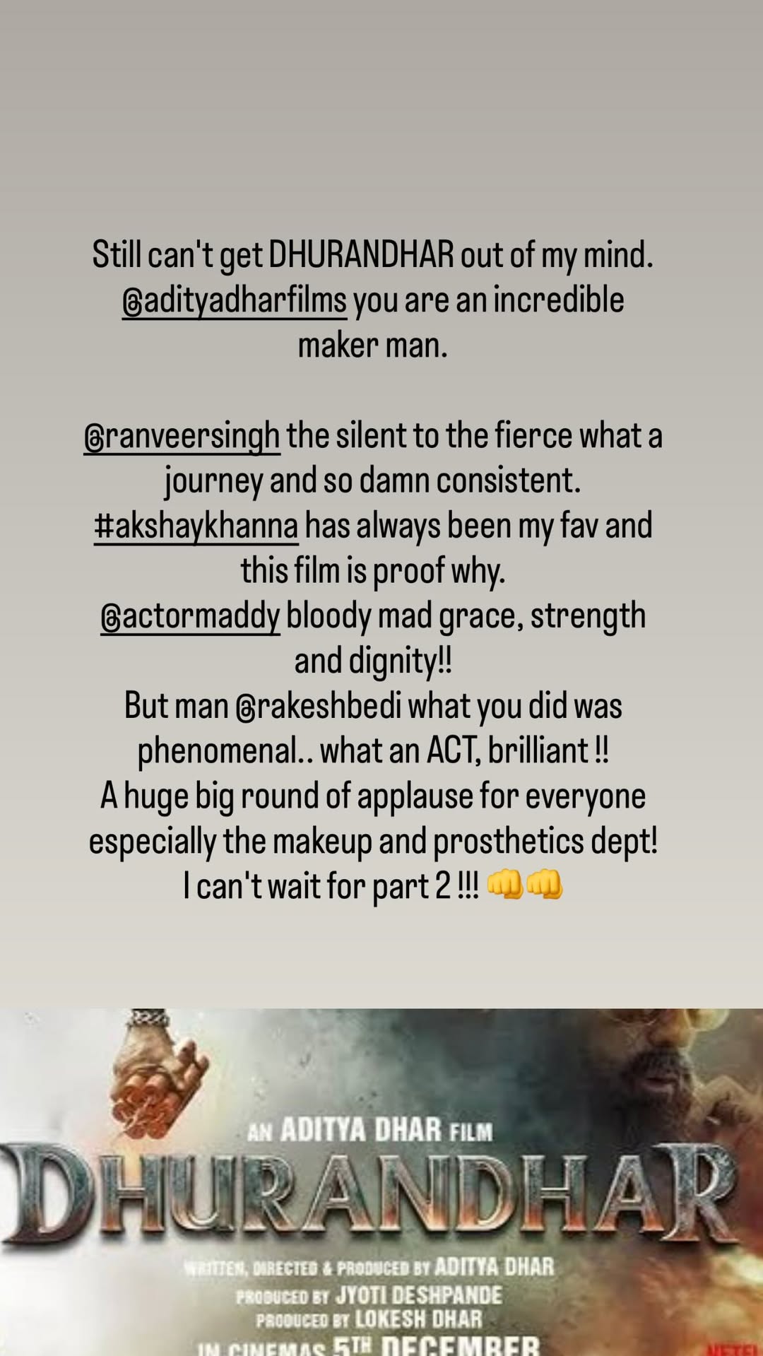 ‘Part 2 Is Coming’: Aditya Dhar Reacts To Hrithik Roshan Questioning ...