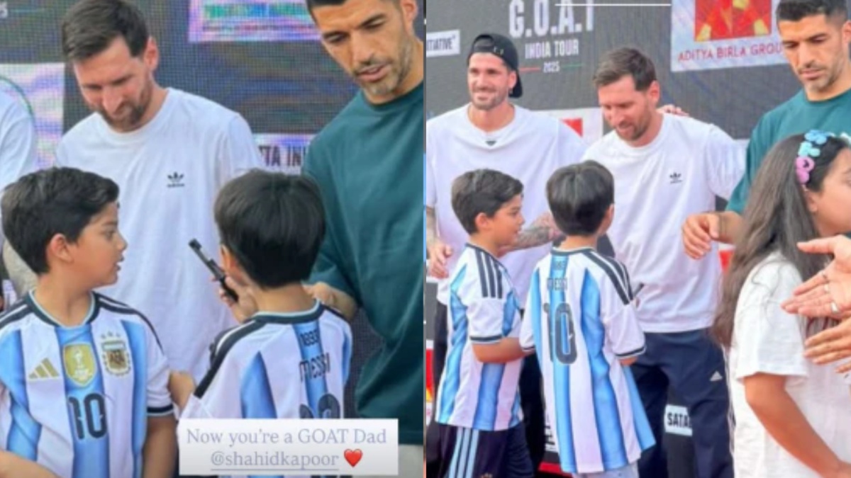 Messi GOAT India Tour: Shahid Kapoor’s Kids Meet Football Legend, Mira ...