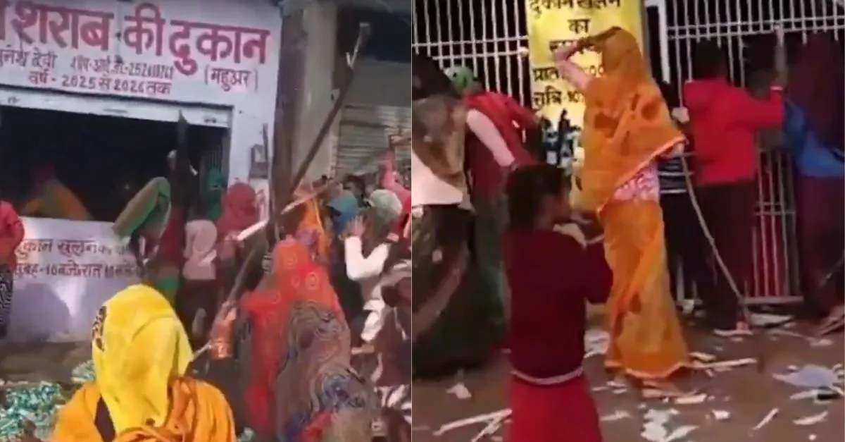 Agra Liquor Shop Video: Angered Over Domestic Violence, Women Stage Big ...