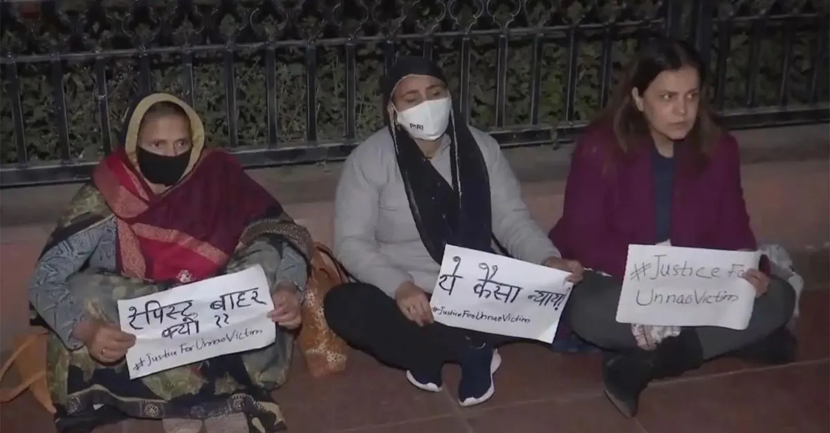 Unnao Rape Survivor, Protesting Against Accused Kuldeep Sengar's Bail ...