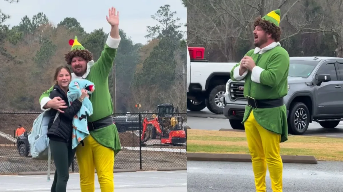 Dad Dresses As Elf To Pick Up Daughter From School, Mom Says ...
