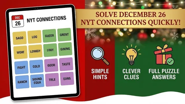 Solve December 26 NYT Connections Quickly With Simple Hints, Clever ...
