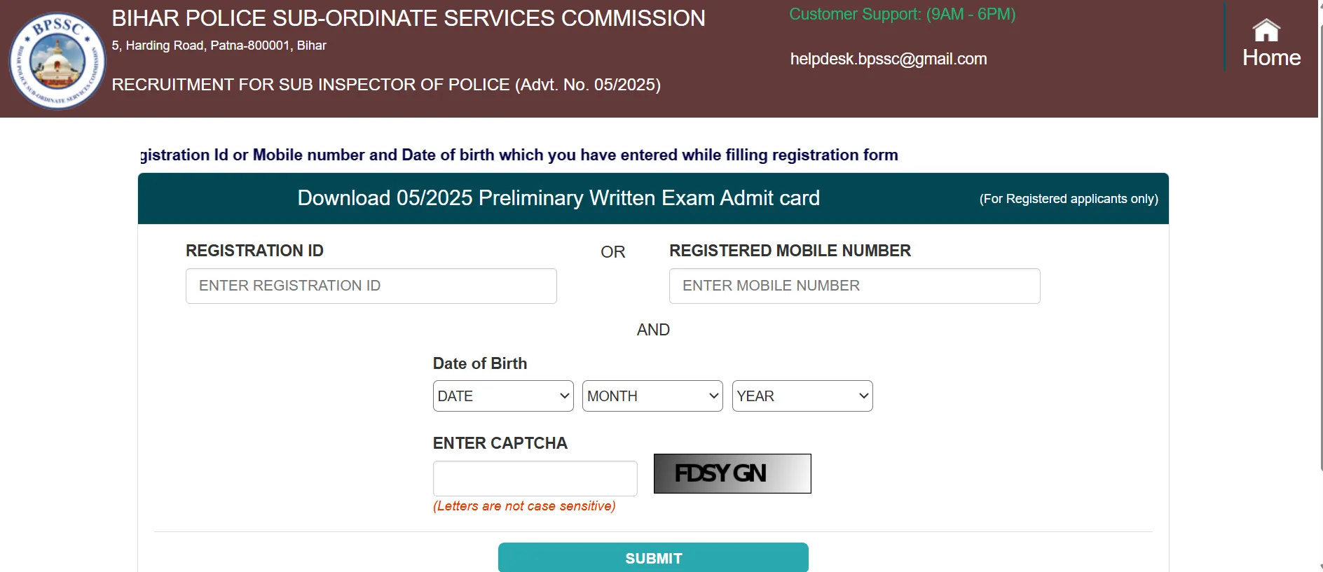 Bihar Police SI Admit Card 2025 Released At bpssc.bihar.gov.in: Check ...