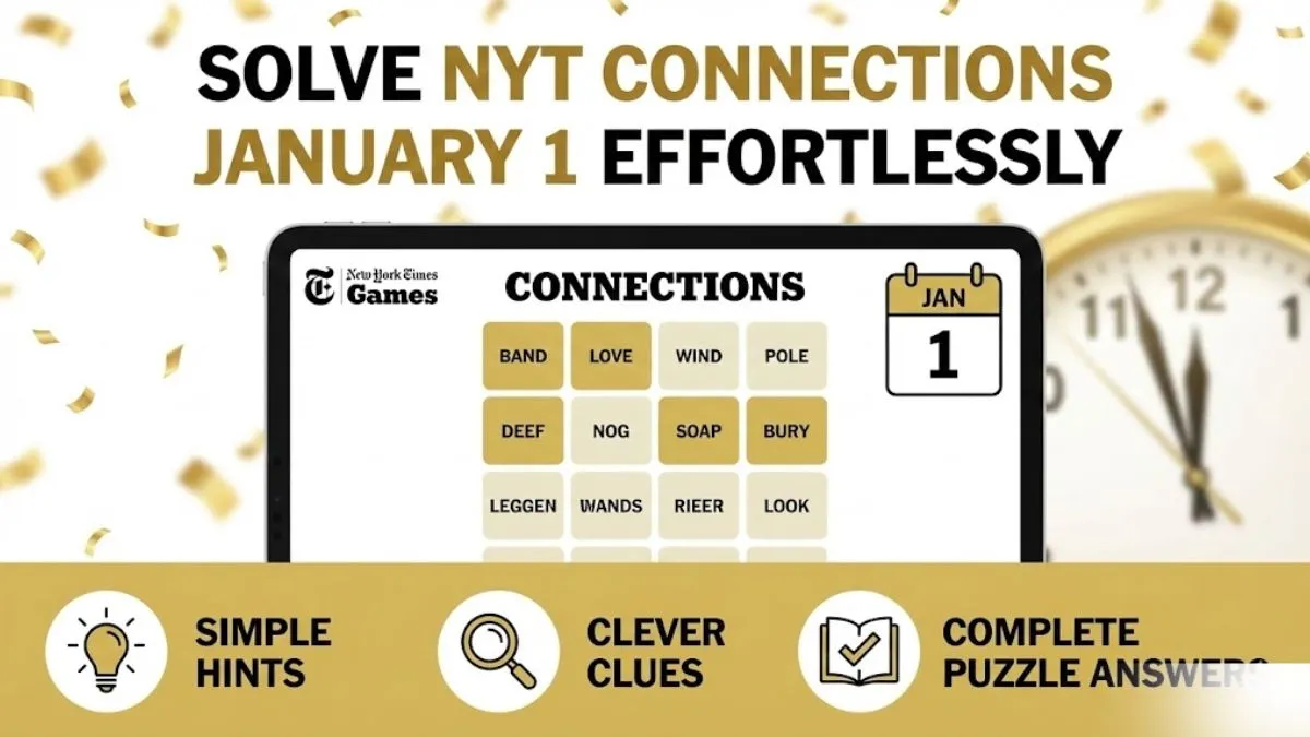 Solve NYT Connections January 1 Effortlessly With Simple Hints, Clever ...
