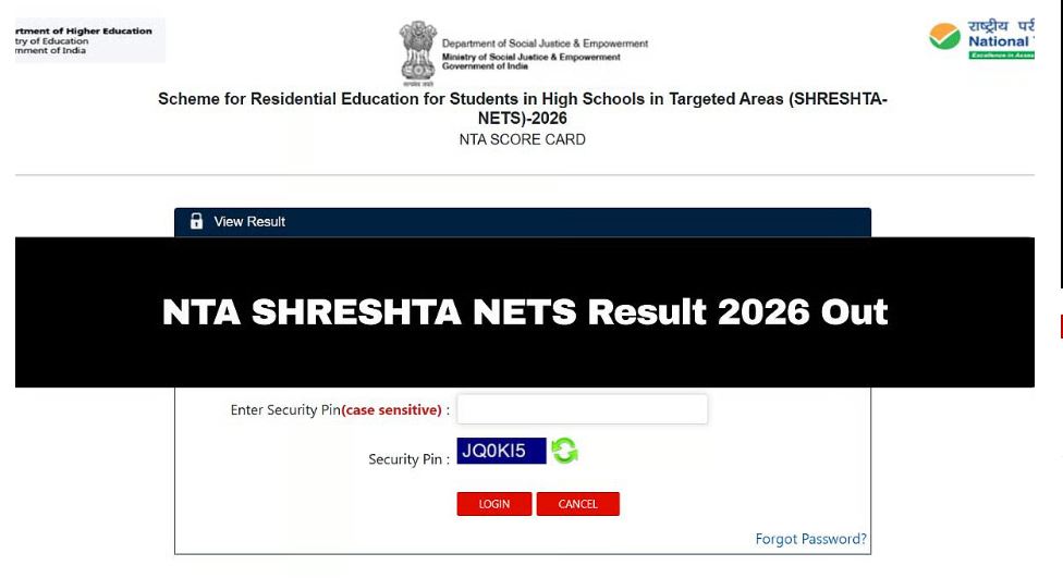 NTA SHRESHTA NETS Result 2026 Released At exams.nta.nic.in; Steps To ...