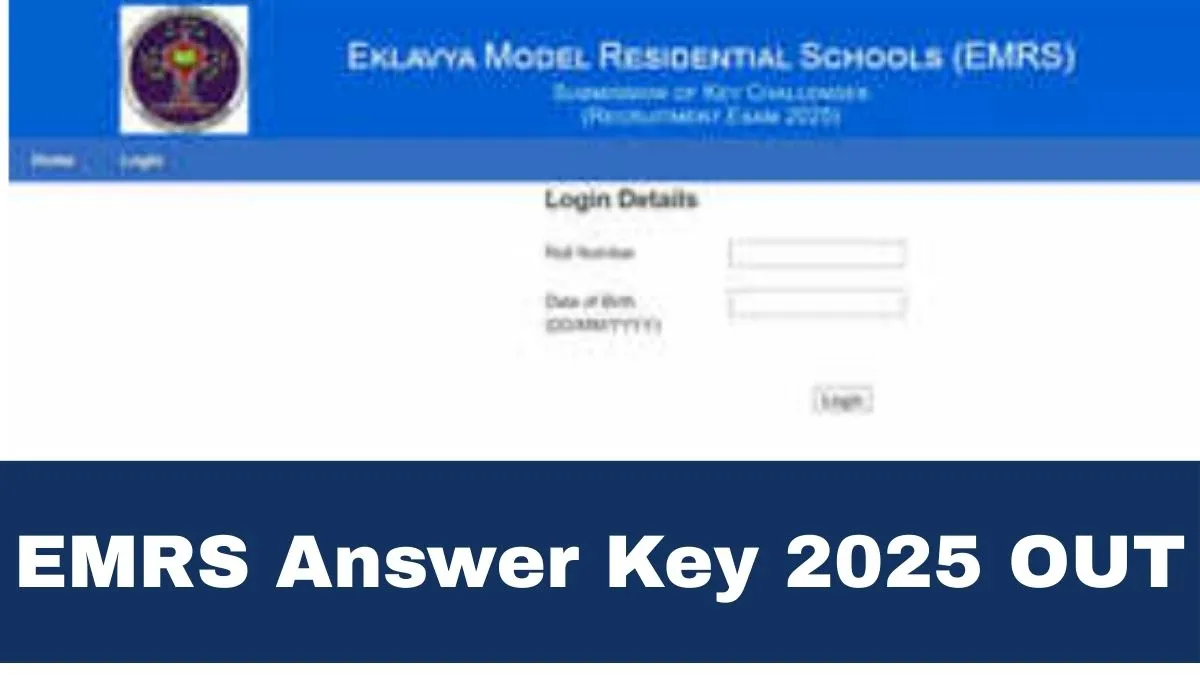 EMRS Tier 1 Answer Key 2025 OUT: Download TGT, PGT OMR Sheet & Response ...