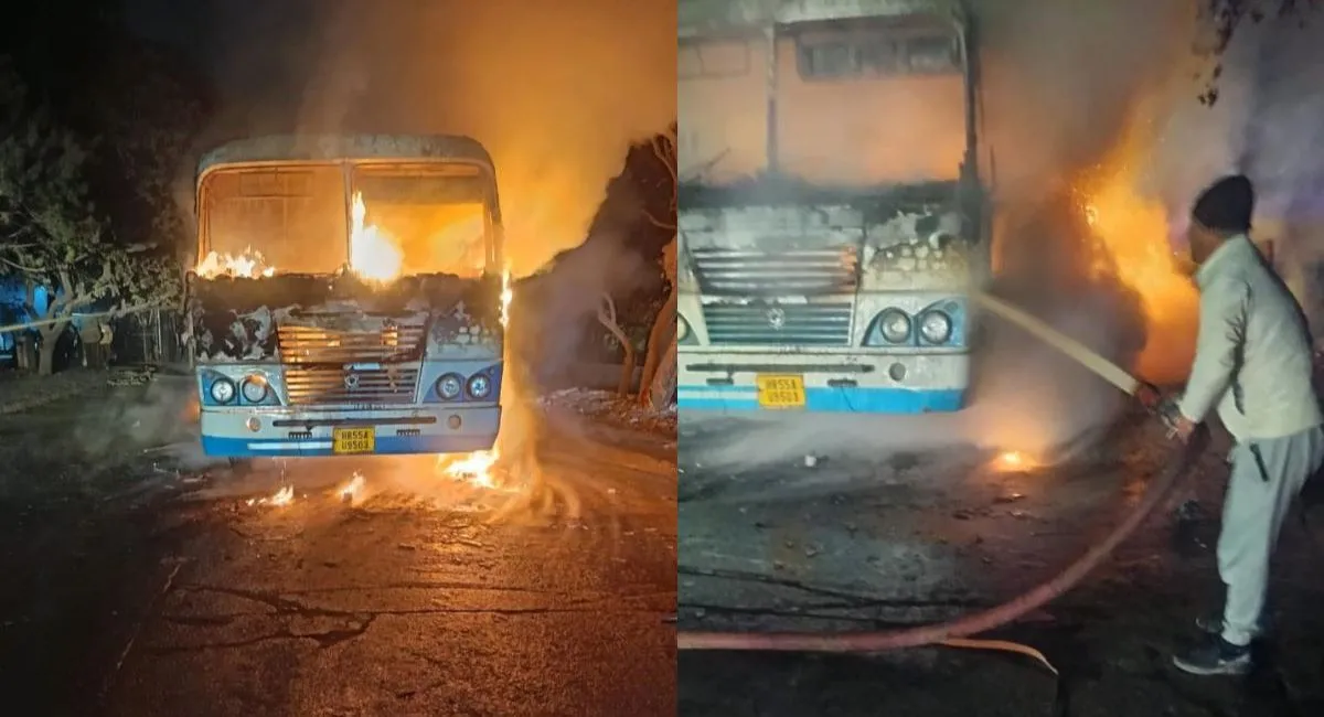 Haryana Roadways Bus Catches Fire In Gurugram; No Casualties Caused