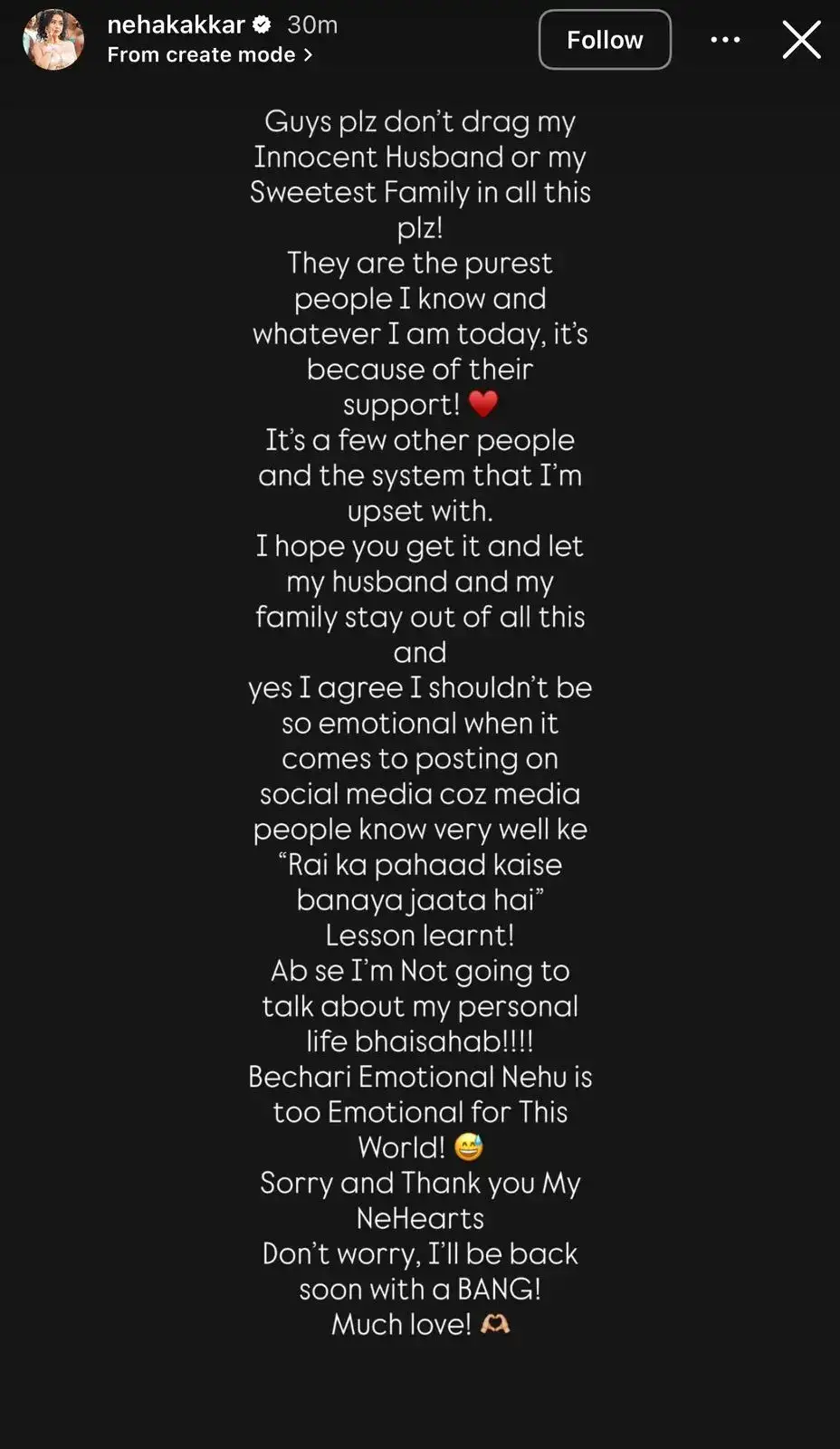 Neha Kakkar Breaks Silence On Divorce Rumours Amid Hiatus, Calls ...
