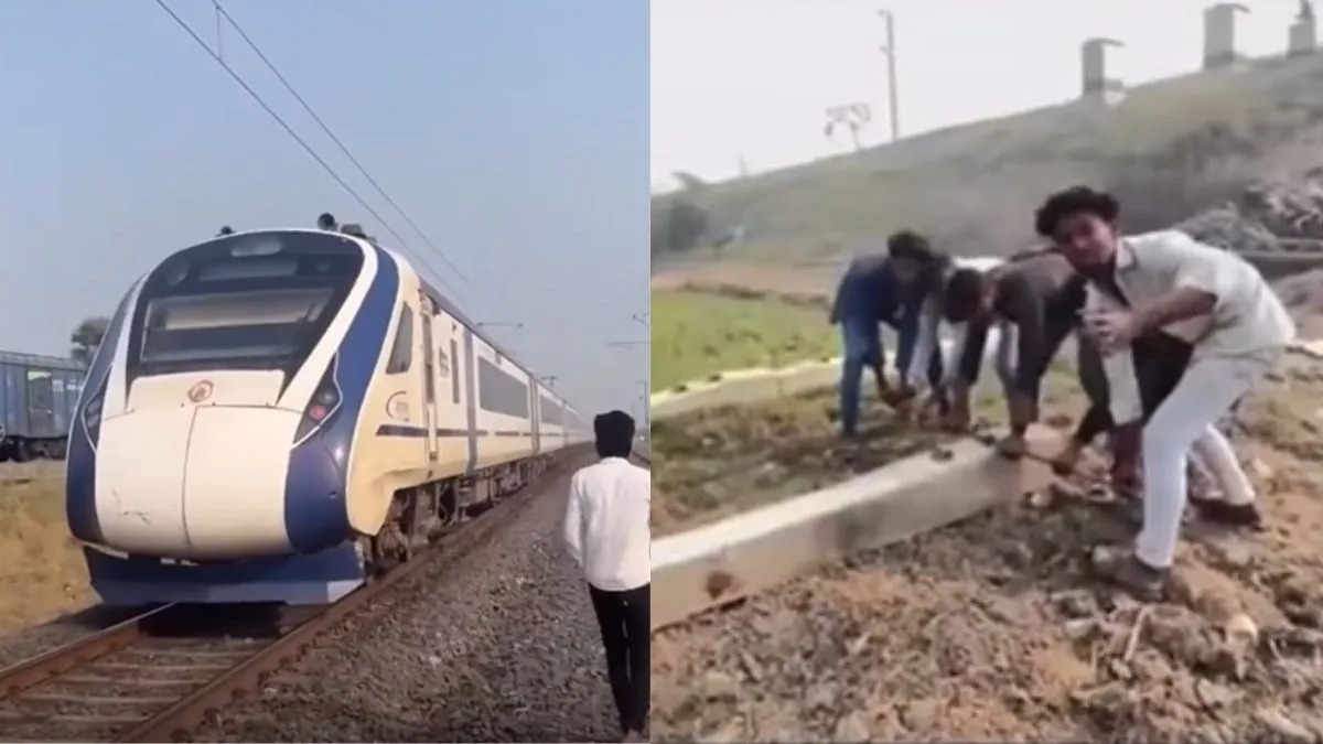 Viral Video Shows Men Blocking Vande Bharat Train Tracks With Wooden ...