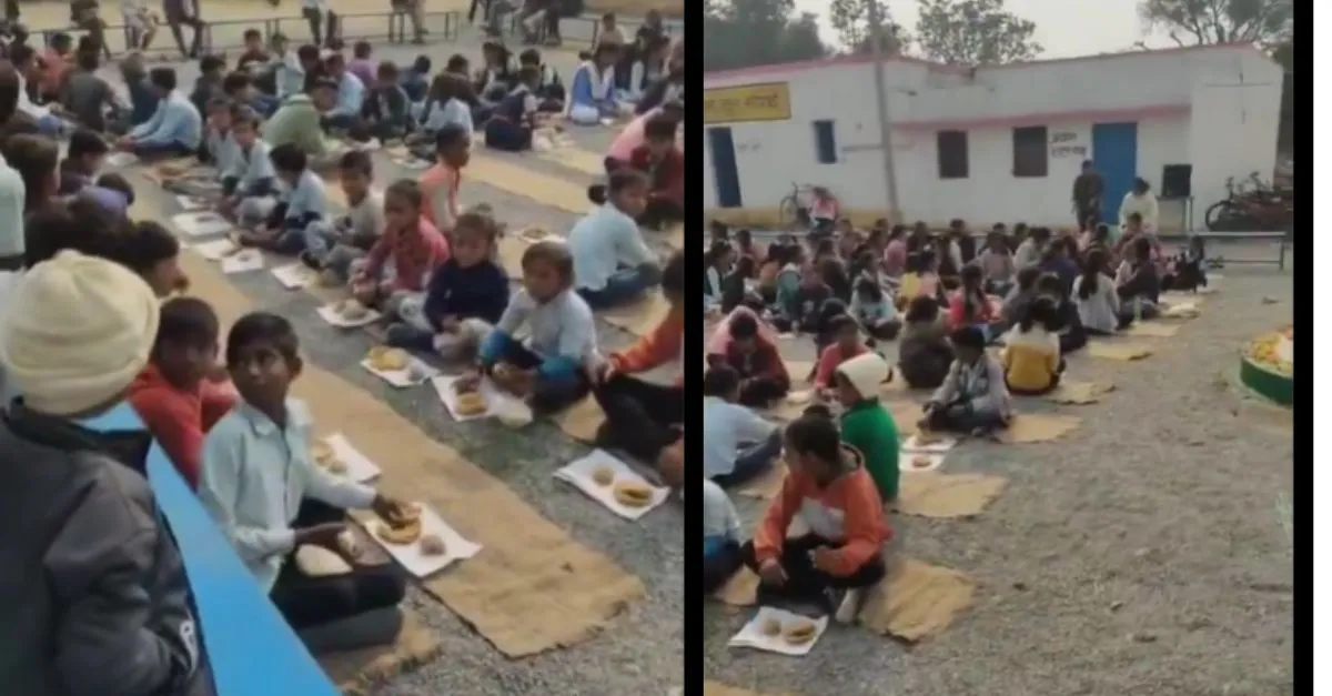 MP Shocker: Students In Govt School Served Republic Day Meal On Torn ...