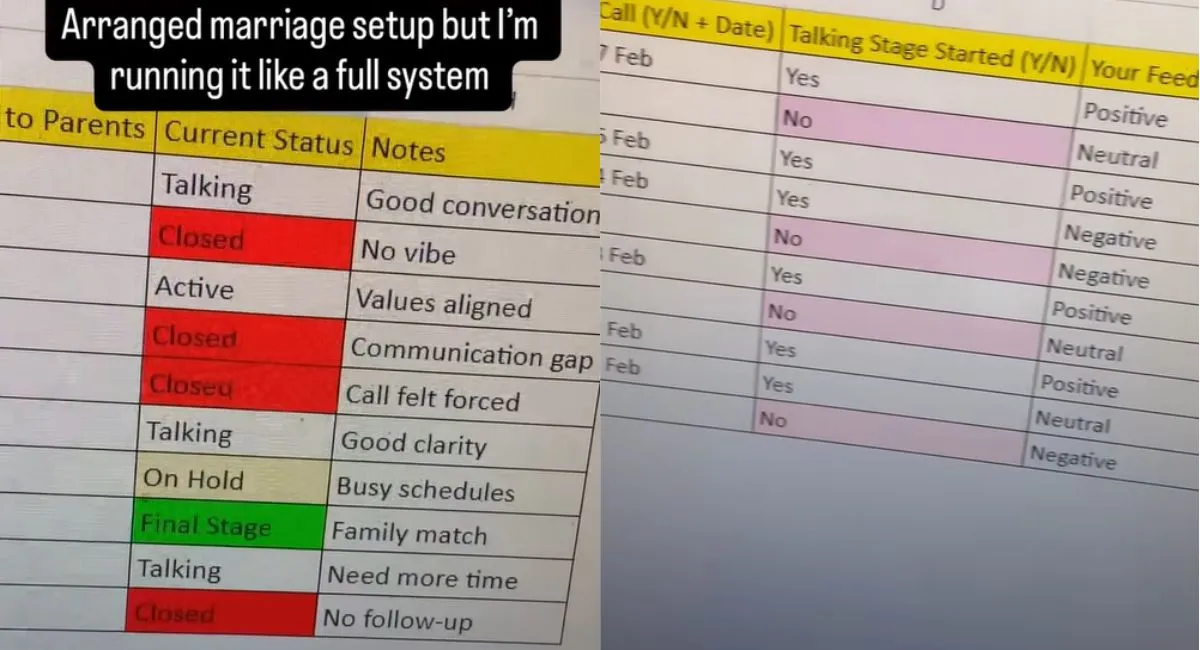 Pune-Based Data Analyst Creates Excel Tracker For Arranged Marriage ...