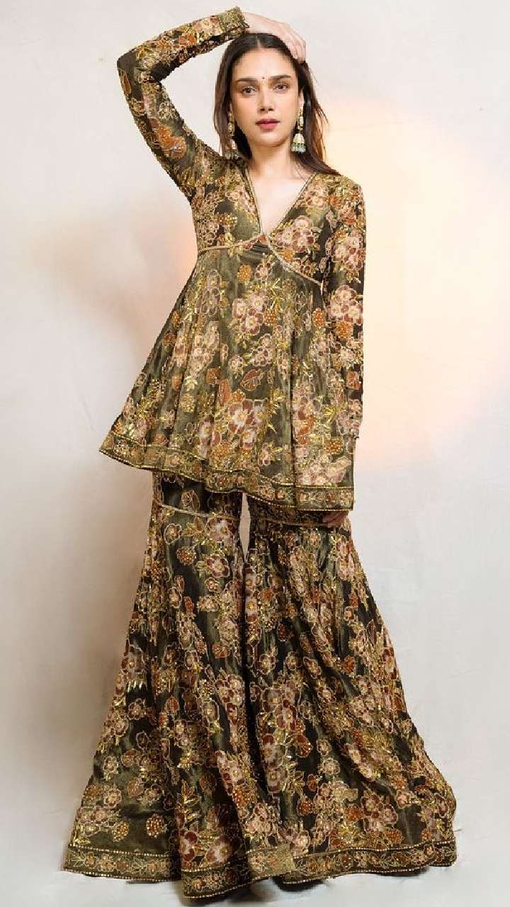 6 Regal Sharara Sets By Aditi Rao Hydari For Pre-Wedding Festivities